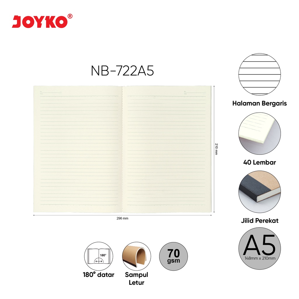 Jual Joyko Notebook A5 B5 KRAFT FUNDAMENTAL / Buku Tulis Catatan Garis Joyko Jurnal NB-722 ...