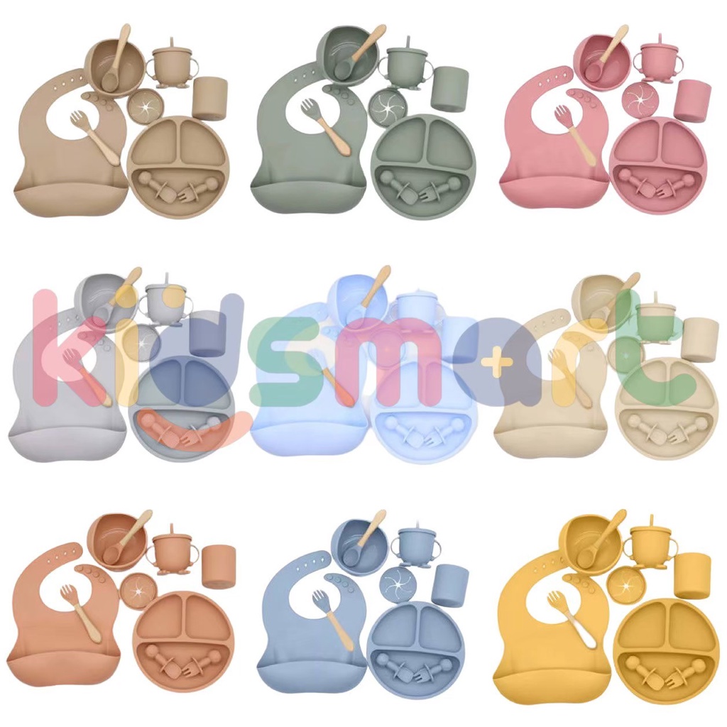 Jual Kidsmart - Set 7 Pcs Alat Makan Bayi Mpasi / 7 Buah Paket Piring ...