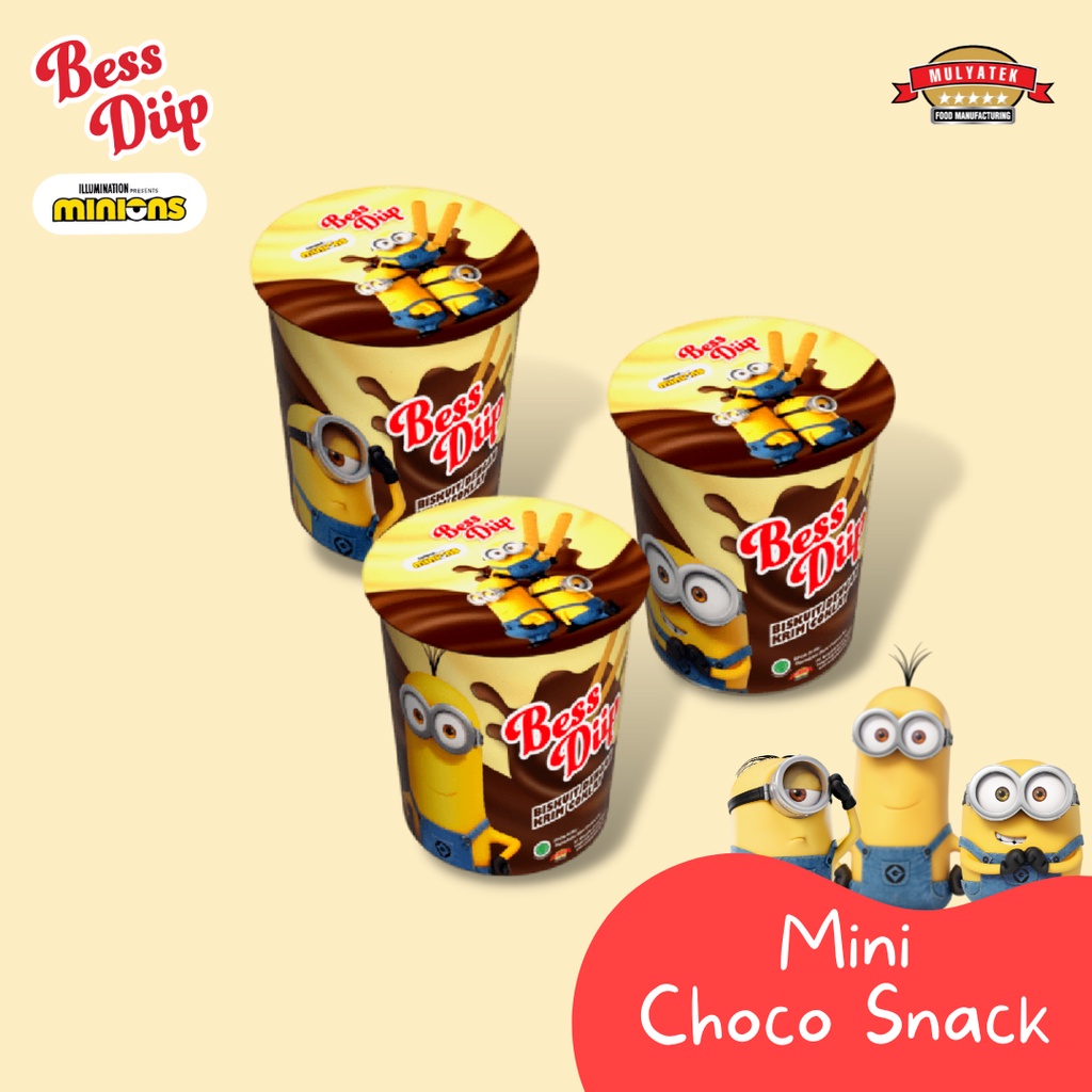 Jual Bess Diip Minions Chocolate Snack Mini Coklat Biskuit Biscuit ...