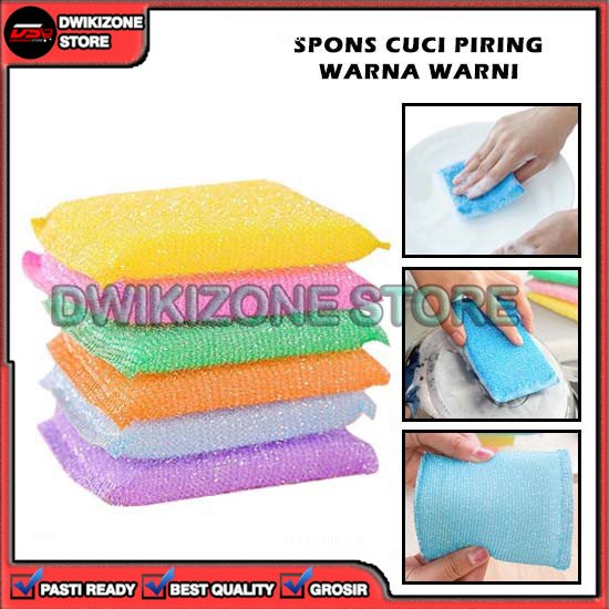 Jual [GROSIR] SPON SPONS SPONGE CUCI PIRING WARNA WARNI SAPUT JARING ...