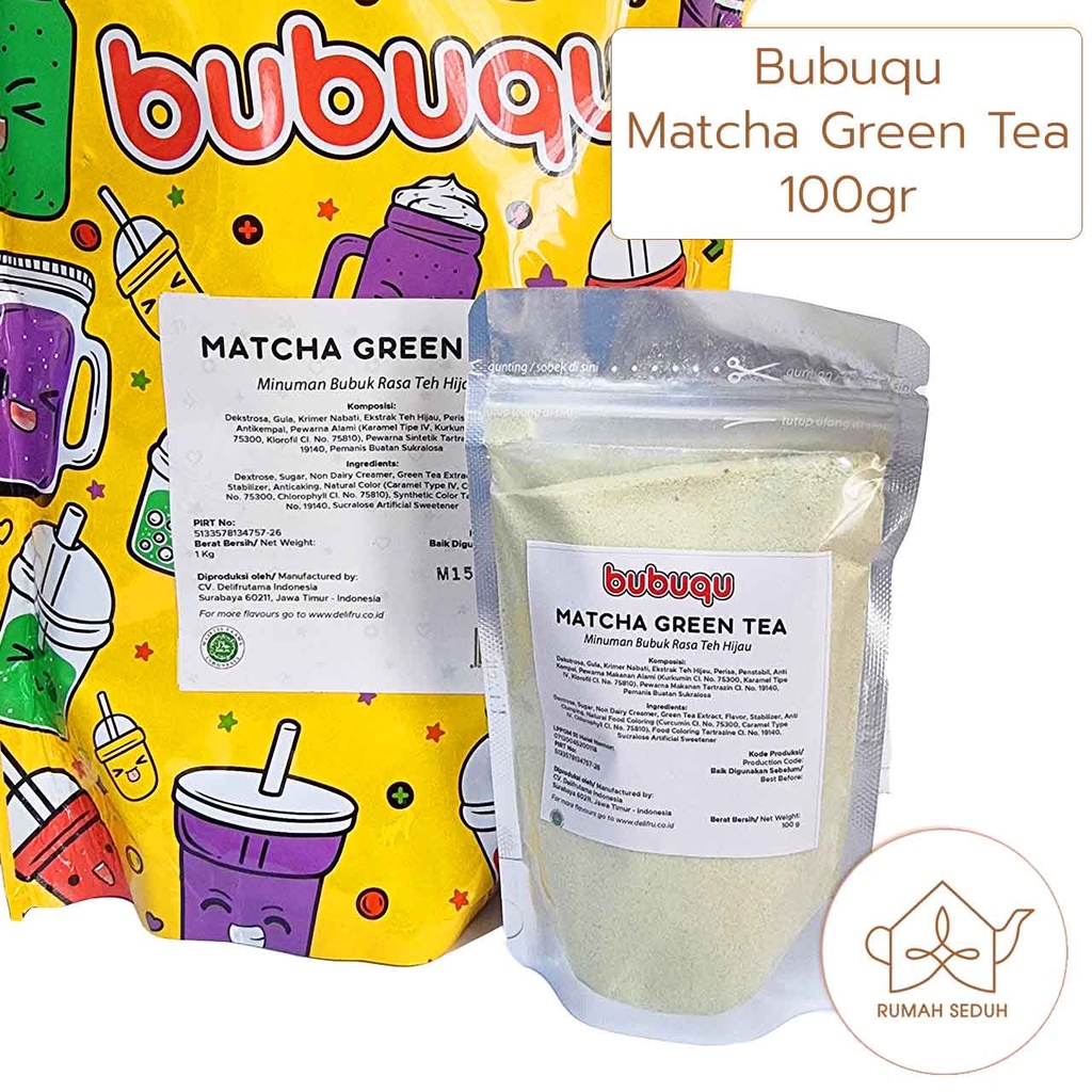 Jual Bubuqu Matcha Green Tea Powder 100gr - Minuman Bubuk Rasa Teh ...