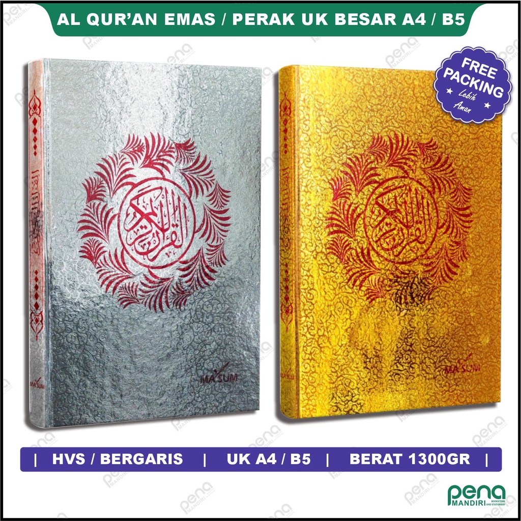 Jual Al quran emas dan perak ma'sum besar A4 HVS | Shopee Indonesia