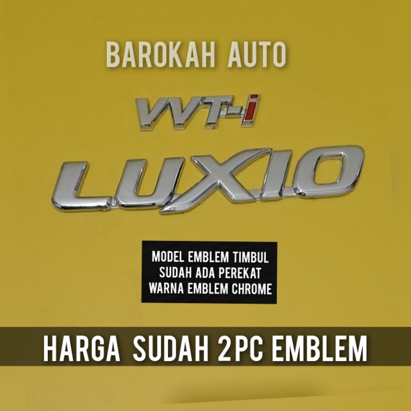 Jual logo mobil emblem luxio dan vvti harga sudah 2pc emblem | Shopee ...