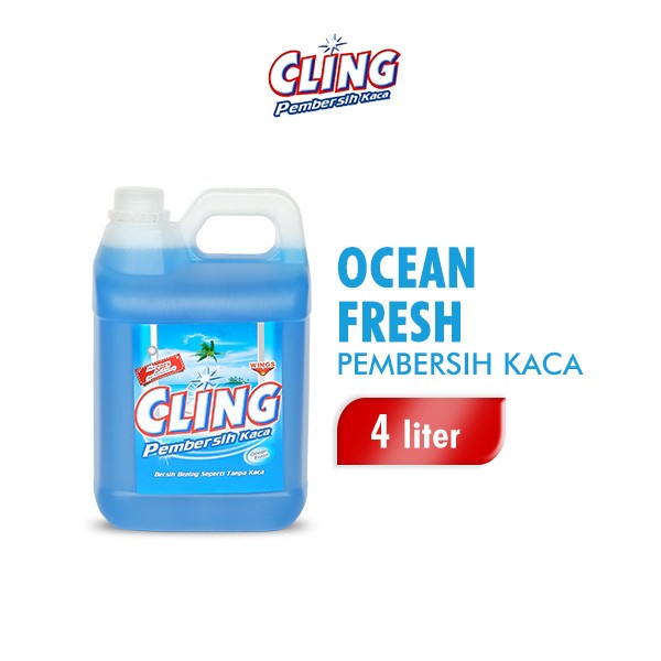 Jual CLING Pembersih Kaca Glass Cleaner Ocean Fresh Jerigen 4 Liter ...
