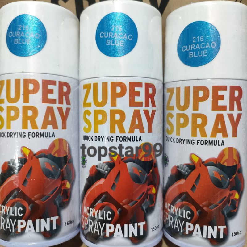 Jual Zuper Pilox Pilok Cat Semprot Warna Curacao Blue Biru Metalik Metalic 216 150cc Spray Paint ...