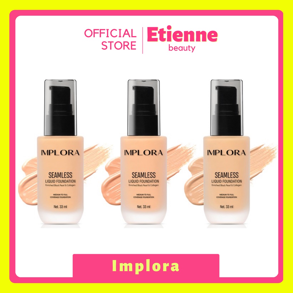 Jual IMPLORA Seamless Liquid Foundation 33ml Ivory | Light Cream ...