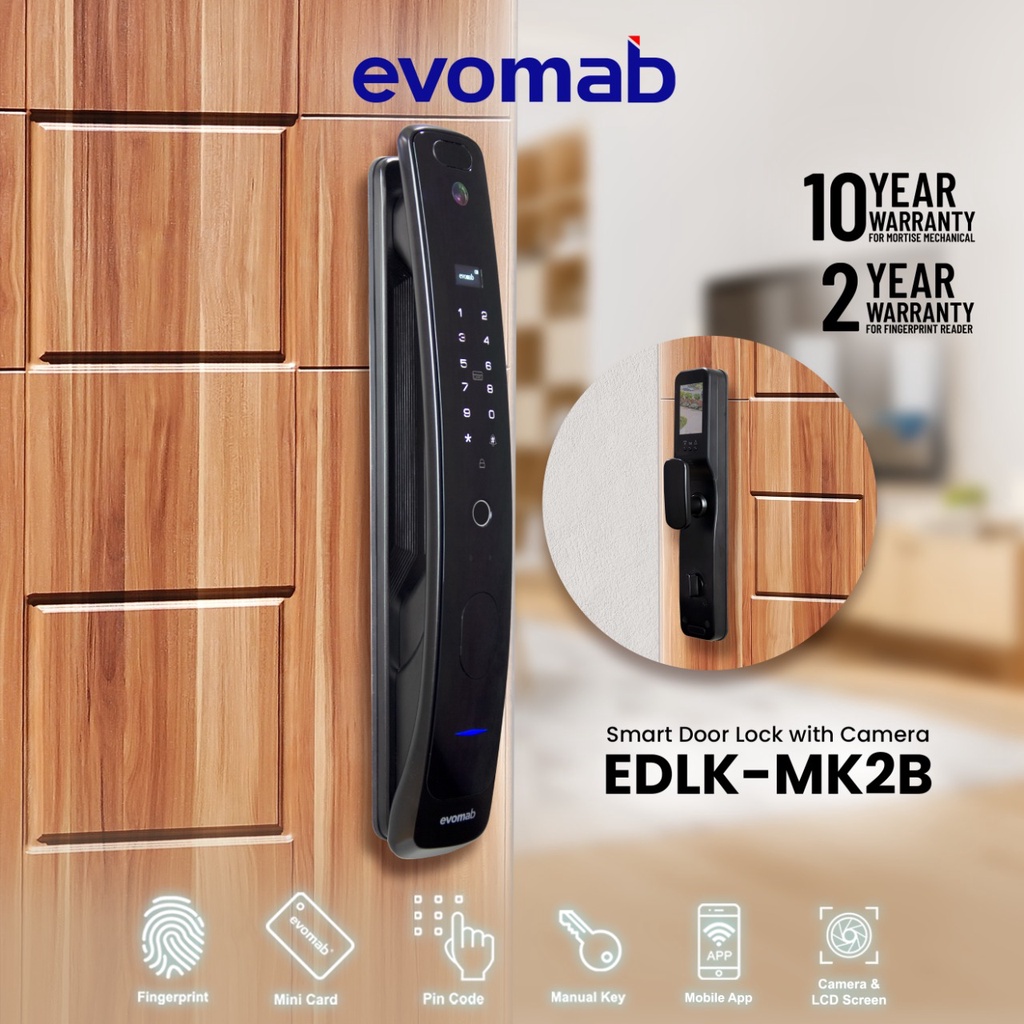 Jual evomab Kunci Pintu Digital Smart Lock dengan Kamera EDLK-MK2B ...