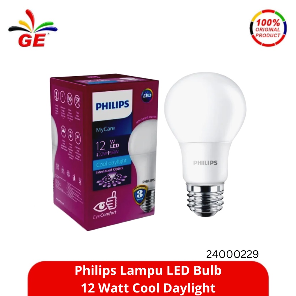 Jual PHILIPS - Lampu LED Bulb 12 Watt Cool Daylight 24000229 | Shopee ...