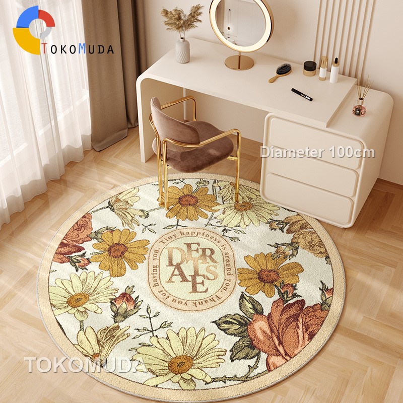 Jual TOMUMUDA Karpet Bulat Bulu Cashmire Diameter 100Cm Karpet Bulat ...