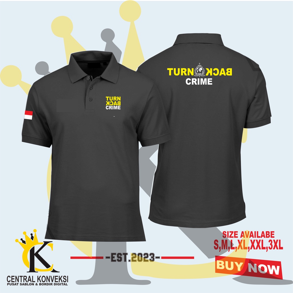 Jual KAOS KERAH POLISI INTERPOL TURN BACK CRIME BELAKANG / POLOSHIRT ...