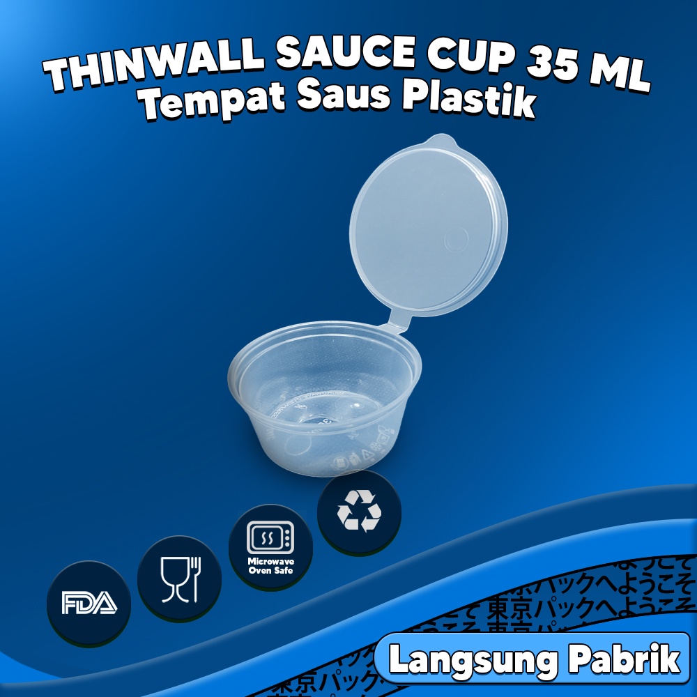 Jual Thinwall Sauce cup 35 ml - ANTI PECAH - Kotak makan isi 50 pcs ...