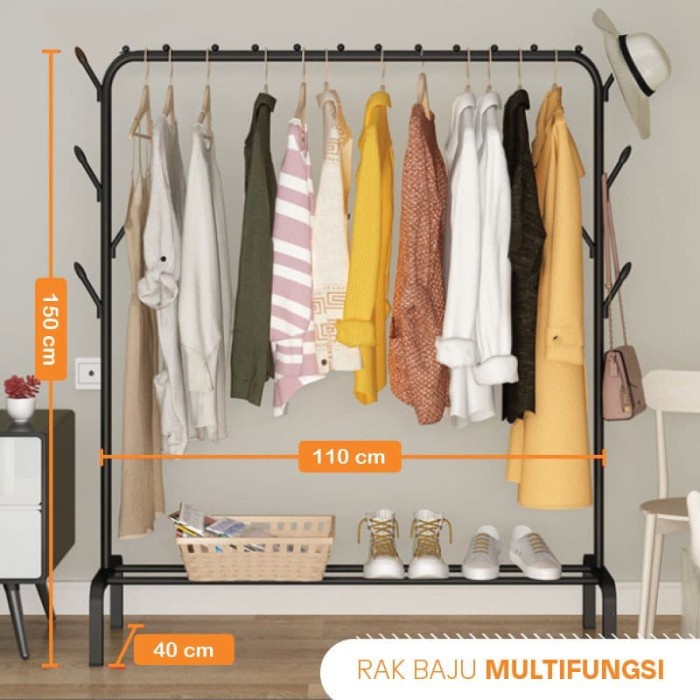 Jual COD MJ88 (Big Stand Hanger Single) Rak Gantungan Baju,Pakaian ...