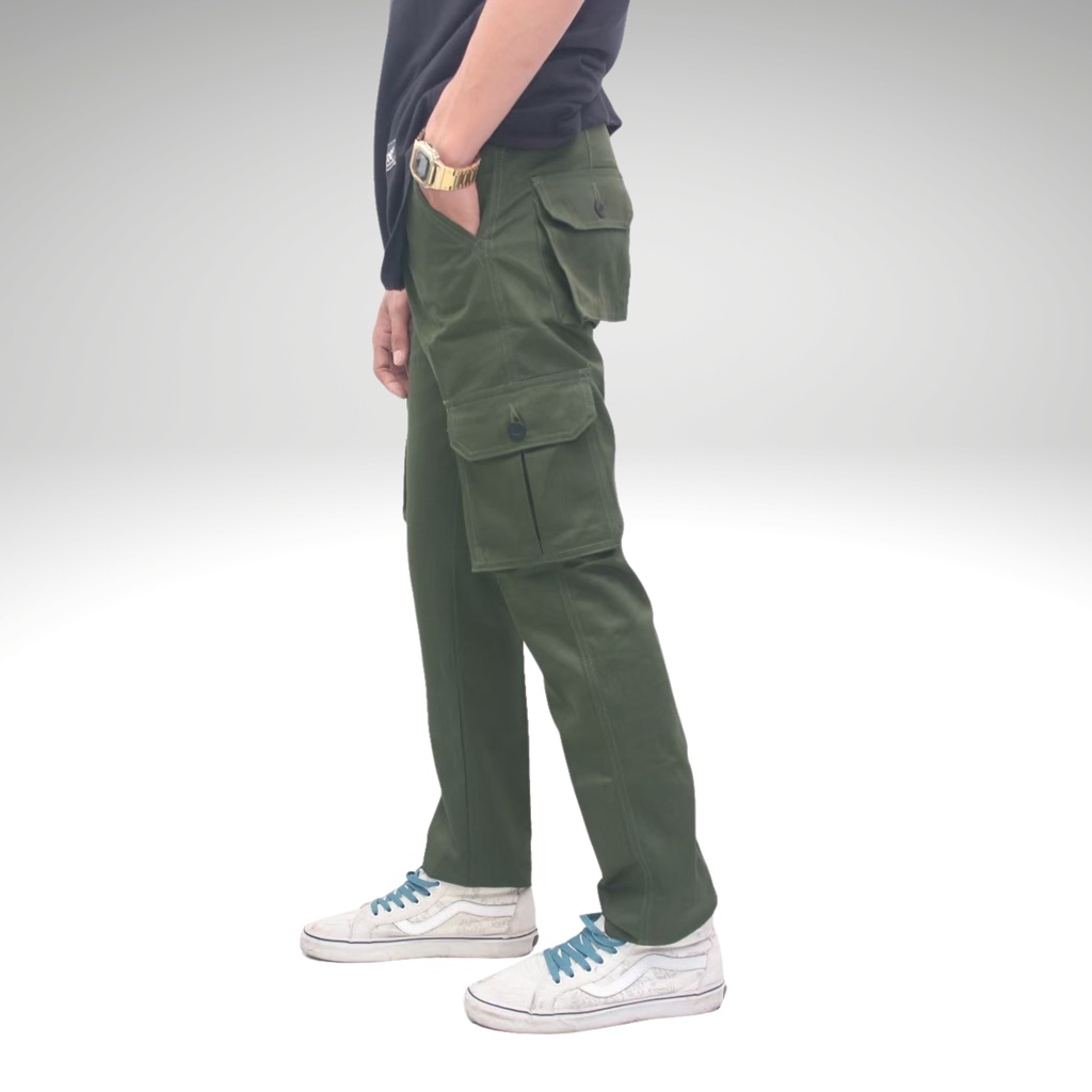 Jual Celana Cargo Panjang Pria Hijau Army Premium Standart Original Slimfit Kargo Distro Murah ...