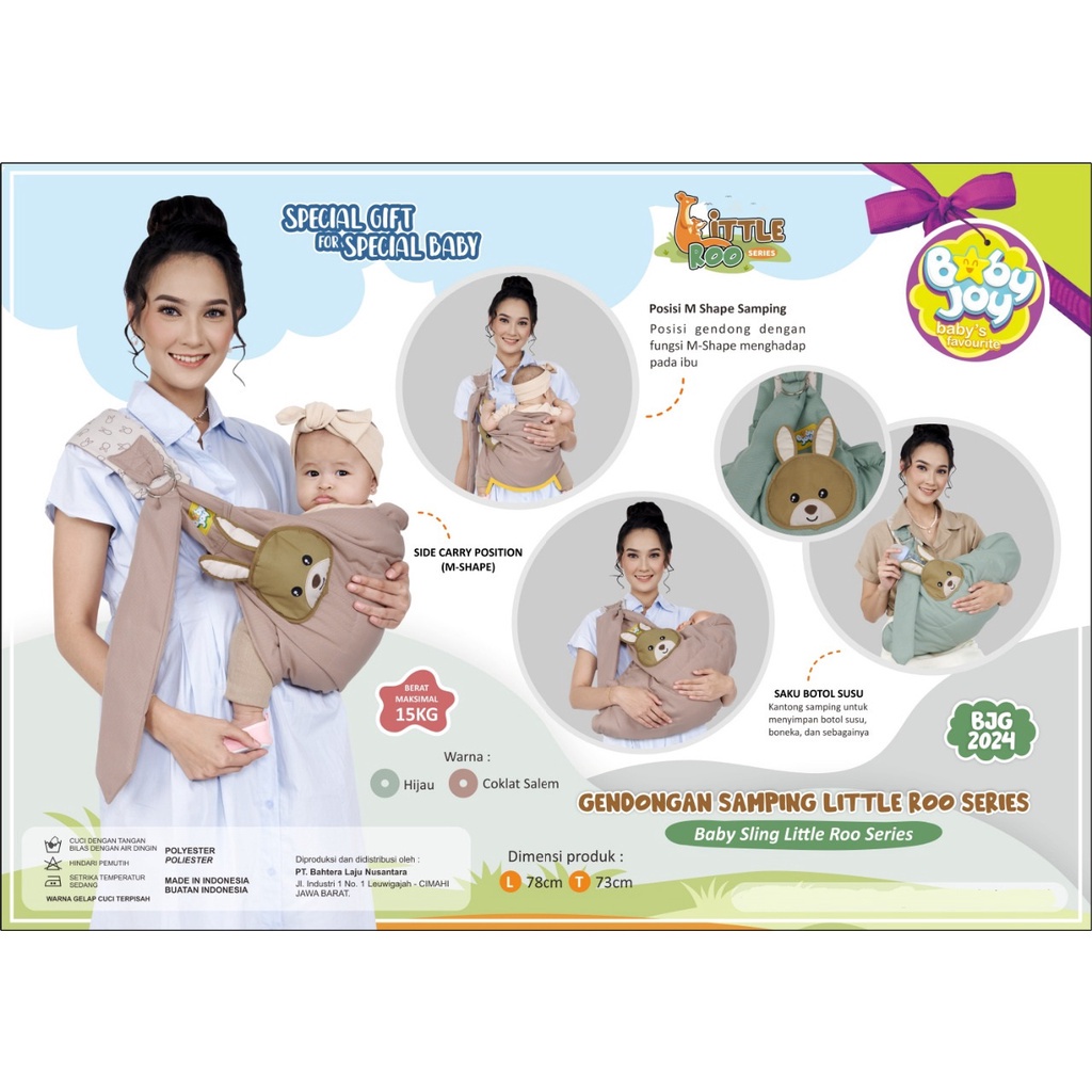 Jual Baby Joy Gendongan Bayi Samping Saku Little Roo Series - BJG2024 ...