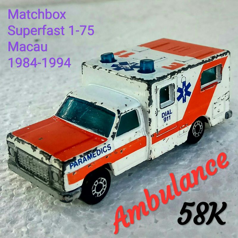Jual Matchbox Superfast Ambulance made in Macau Open Back Door | Shopee ...