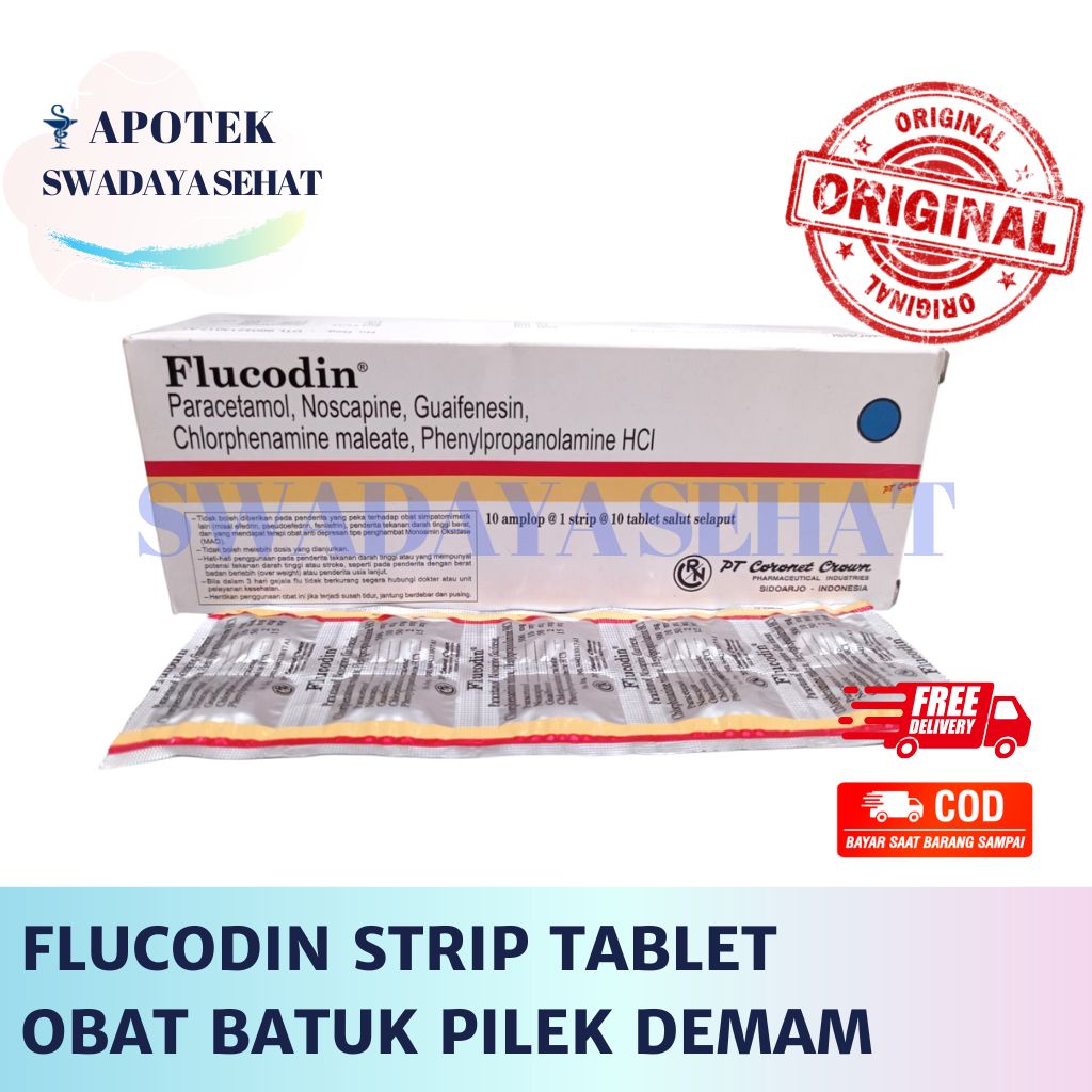 Jual FLUCODIN Strip Tablet Obat Demam Batuk Pilek Dewasa Varian ...