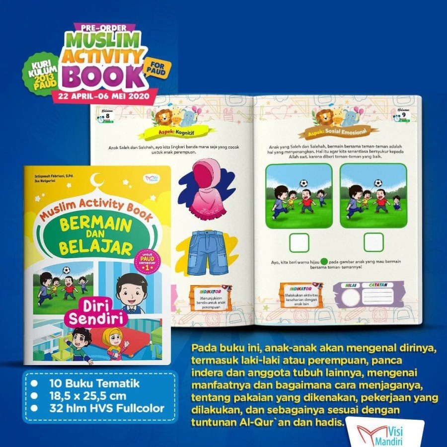 Jual Buku Tematik Anak PAUD : Muslim Activity Book (5 Buku) | Shopee ...