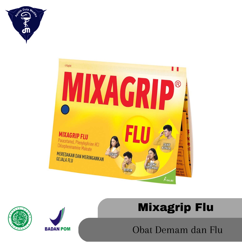 Jual MIXAGRIP FLU 4 TABLET /OBAT DEMAM FLU DEWASA/OBAT FLU ALERGI ...