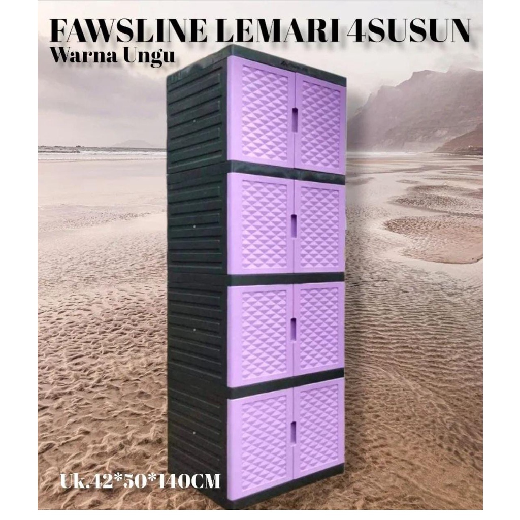 Jual Lemari fawsline susun 4/lemari susun 4/lemari plastik/lemari ungu ...
