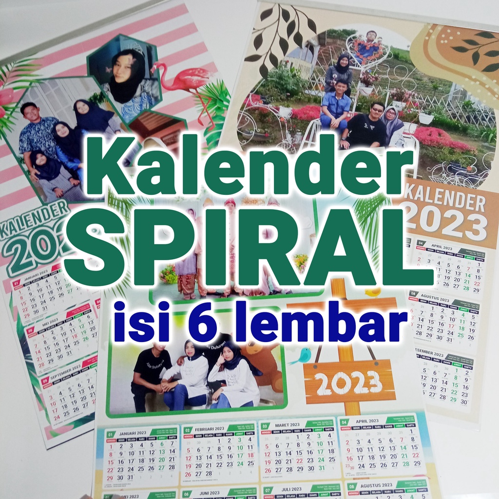 Jual KALENDER SPIRAL CUSTOM ISI 6 LEMBAR | KALENDER 2024 | Shopee Indonesia