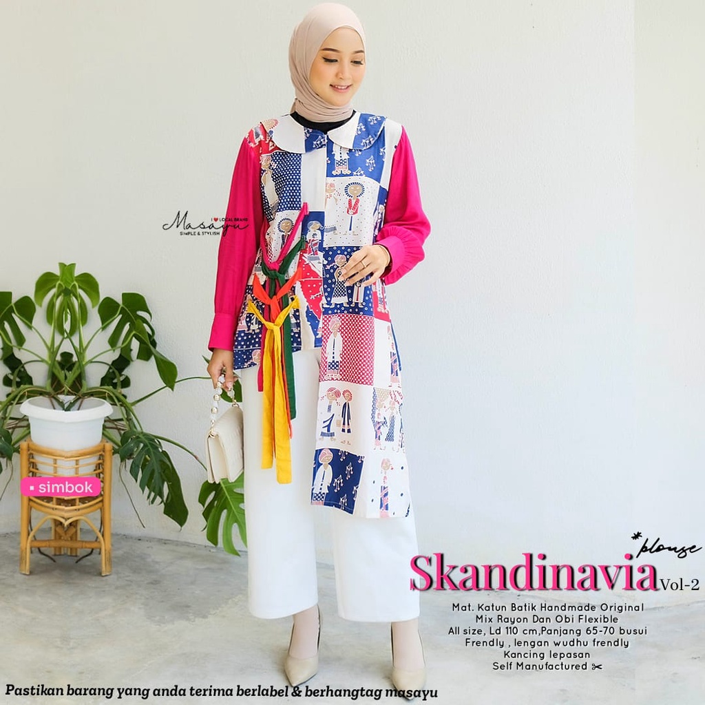 Jual Blus Batik Modern Skandinavia 2 Ori MSY | Shopee Indonesia