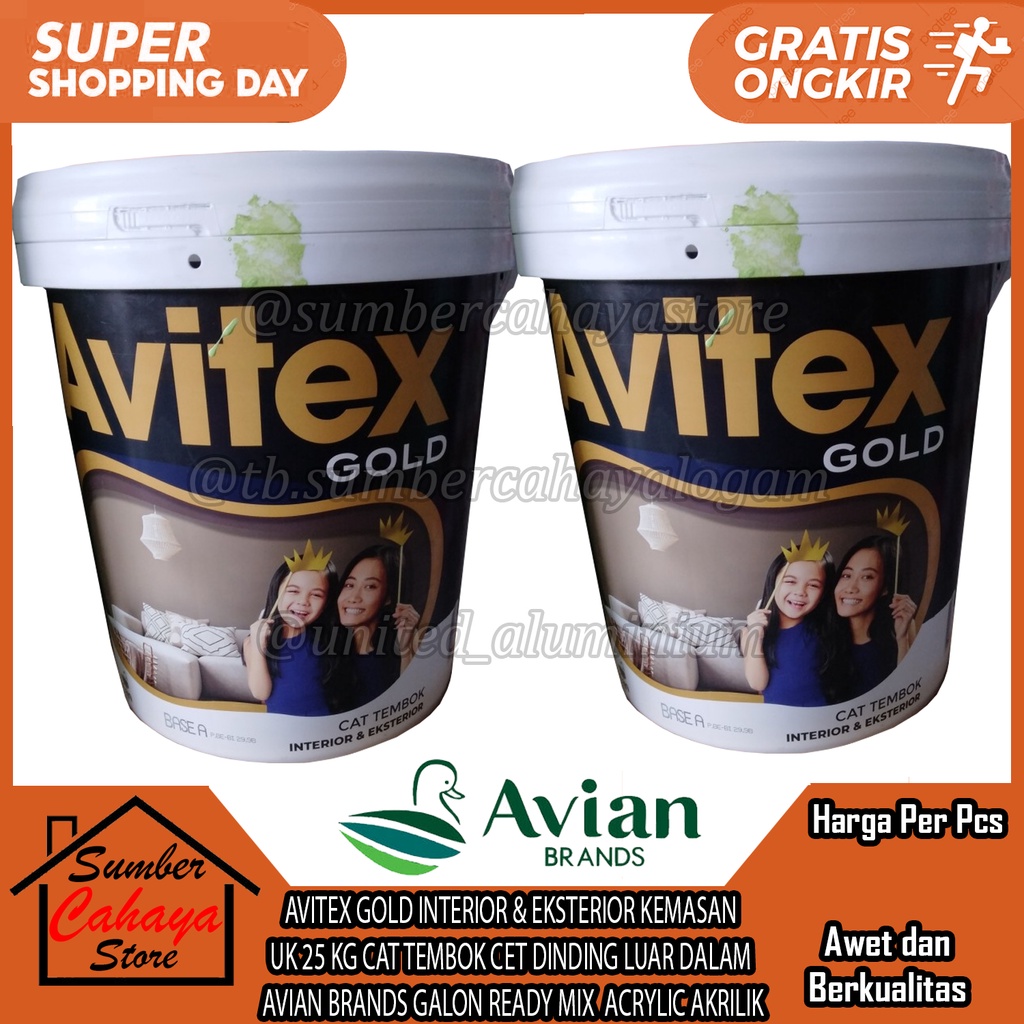 Jual CAT TEMBOK CET DINDING LUAR DALAM AVITEX GOLD INTERIOR & EKSTERIOR ...