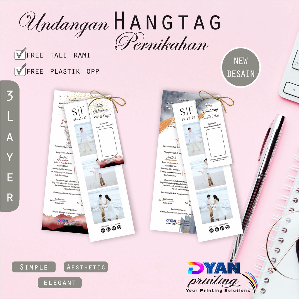 Jual UNDANGAN PERNIKAHAN HANG TAG TALI RAMI ELEGANT MURAH | Shopee ...