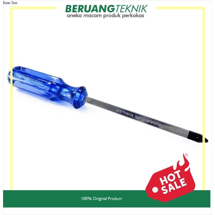 Jual TORA Obeng Tembus Ketok Biru 6 x 100MM - Screwdriver Plus Minus ...