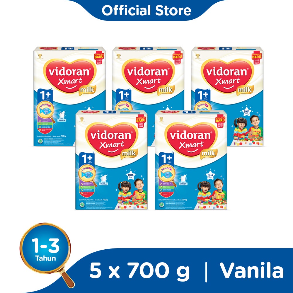 Jual vidoran Xmart 1+ Vanilla 700gr Susu Formula Pertumbuhan Anak 1-3 ...
