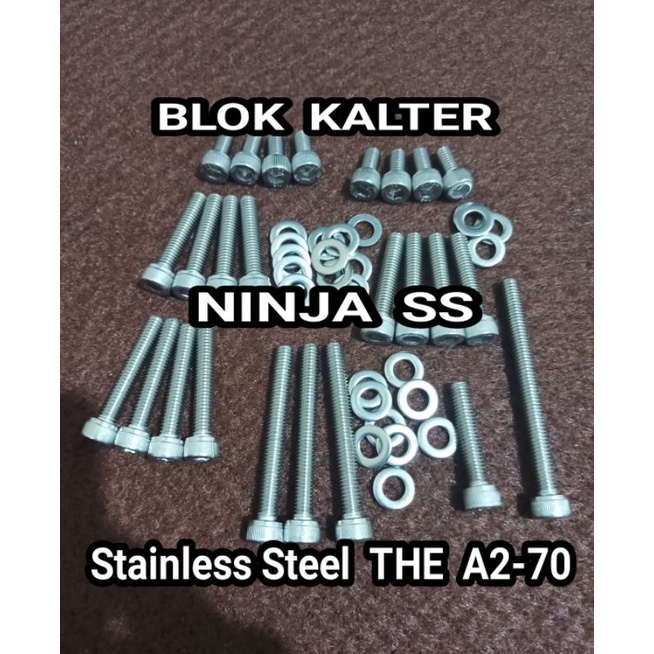 Jual Baut Blok Bak Mesin Set KAWASAKI Ninja ss Stainless L | Shopee Indonesia