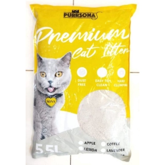 Jual Pasir Pursona 5,5 Liter Pasir Kucing Gumpal Wangi Premium Purrsona ...