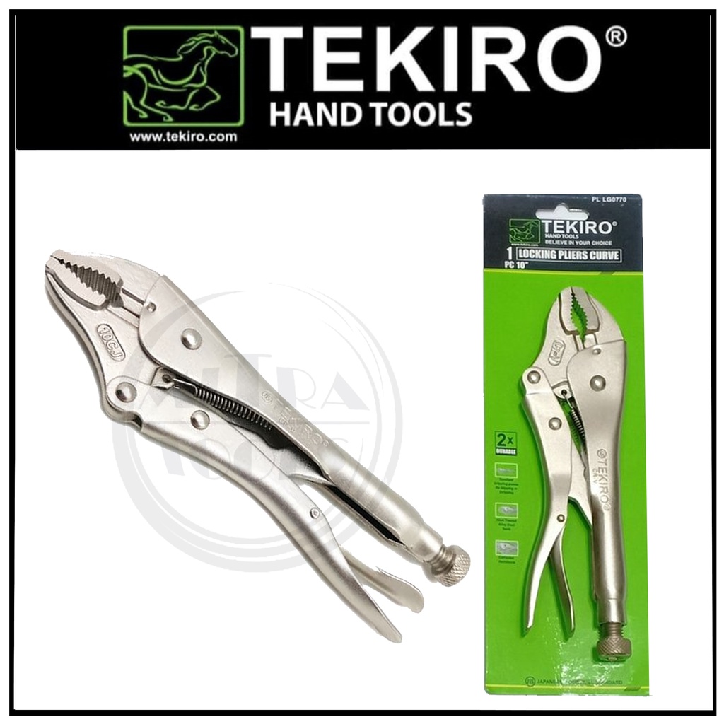 Jual TEKIRO Tang Buaya Bengkok 10 Inch Tang Jepit / Locking Pliers ...