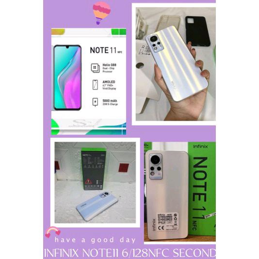 Jual INFINIX NOTE 11 NFC 6/128 SECOND FULLSET | Shopee Indonesia