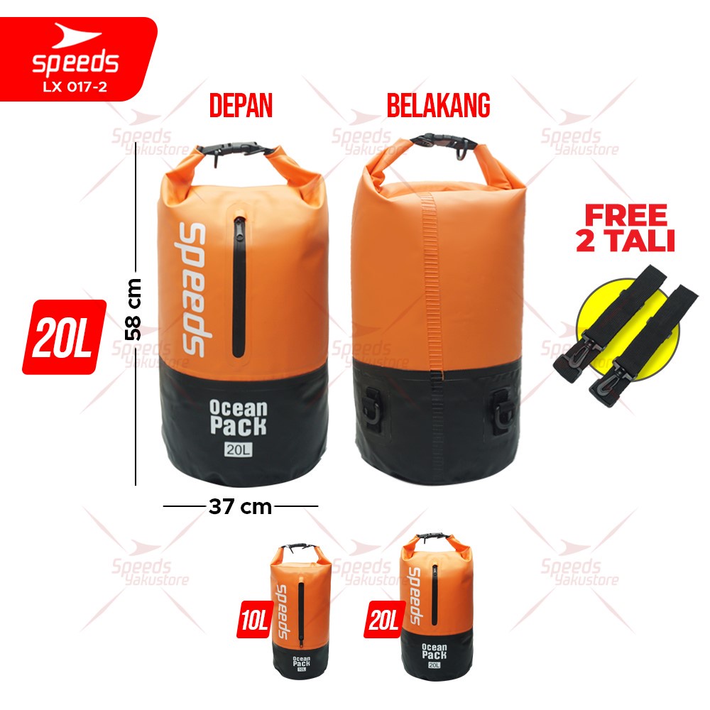 Jual SPEEDS Tas Waterproof Dry Bag Pelampung Ocean Pack Tas Anti Air Apung Renang Pantai LX 017 ...