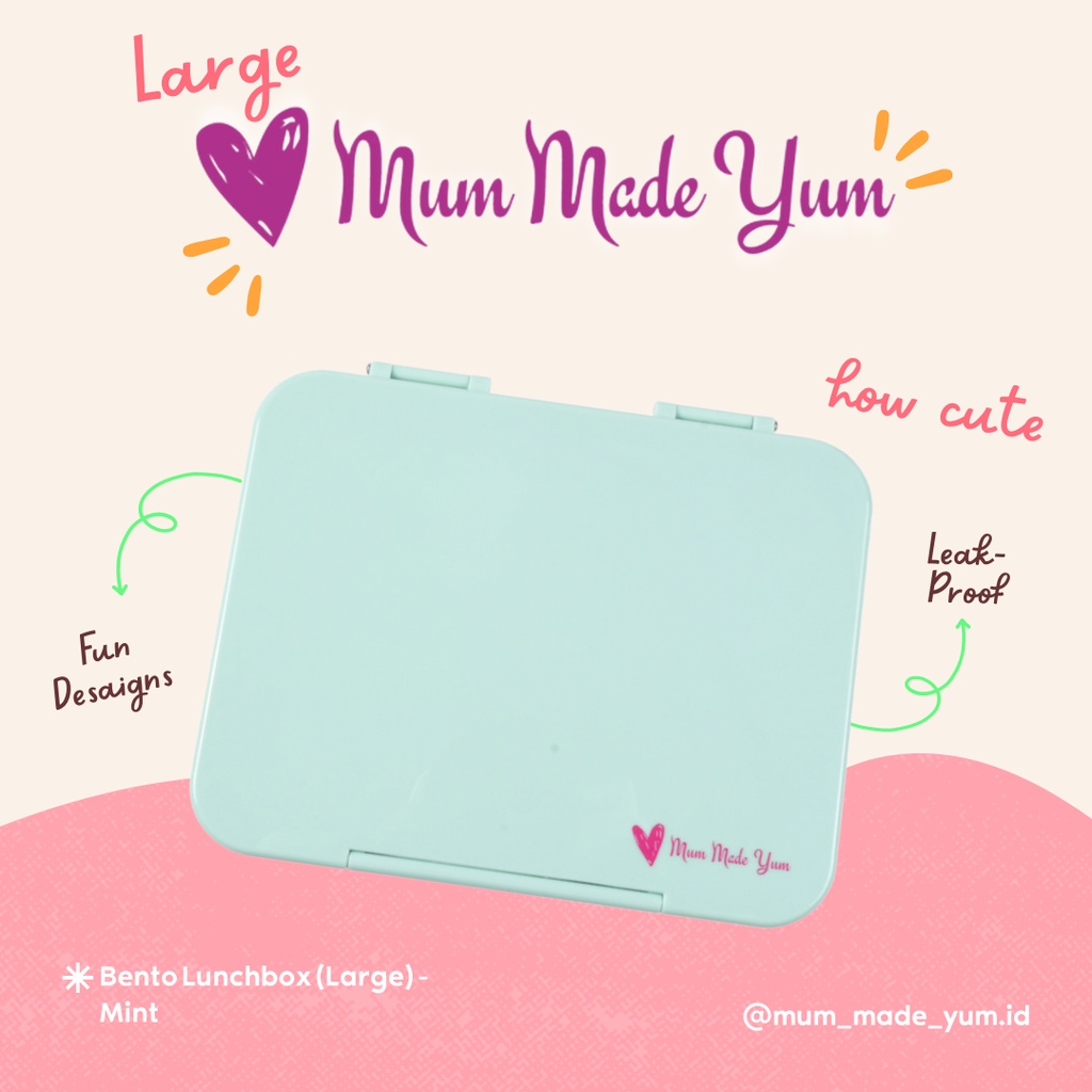 Jual MUM MADE YUM Bento Lunchbox (Medium / Large 4 & 6 Comp) Lunch Box ...