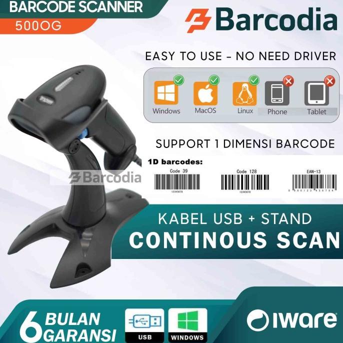 Jual Barcode Scanner Laser Tangan 1D USB best for JNE-JNT Support ...