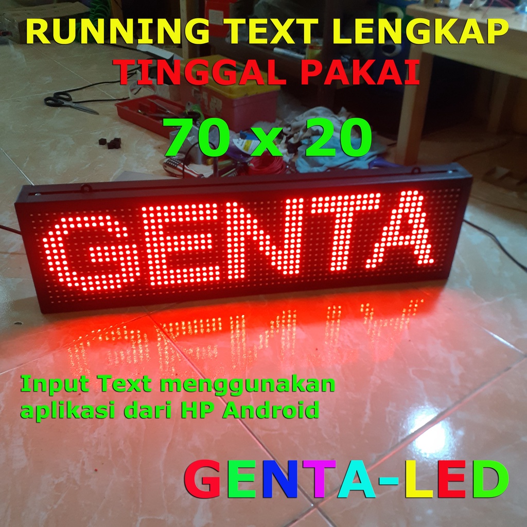 Jual Running Text Tulisan Berjalan LED Display Merah 70 x 20 | Shopee ...