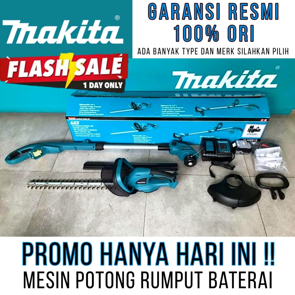 Jual mesin potong rumput MAKITA 2 baterai cordless brush cutter APR ...