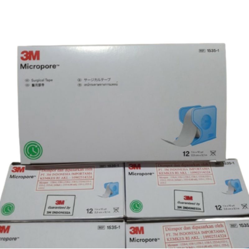 Jual Micropore 3M 1 inch x 10 yard Plester Luka 2,5 cm x 9,1 m 1 BOX ...