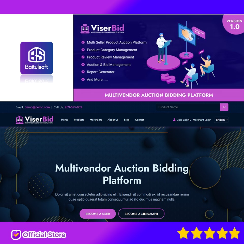 Jual SOURCE CODE APLIKASI VISERBID - MULTIVENDOR AUCTION BIDDING ...