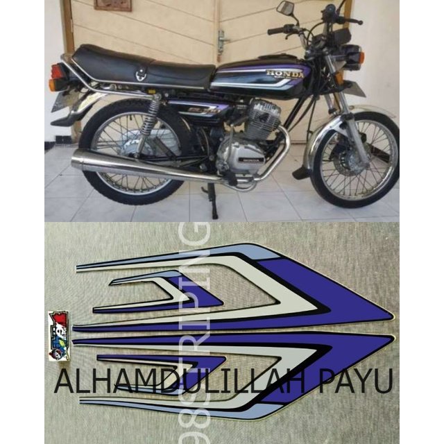 Jual STIKER STRIPING LIS STANDAR ORI HONDA GL100 GL 100 UNGU TUA TAHUN ...