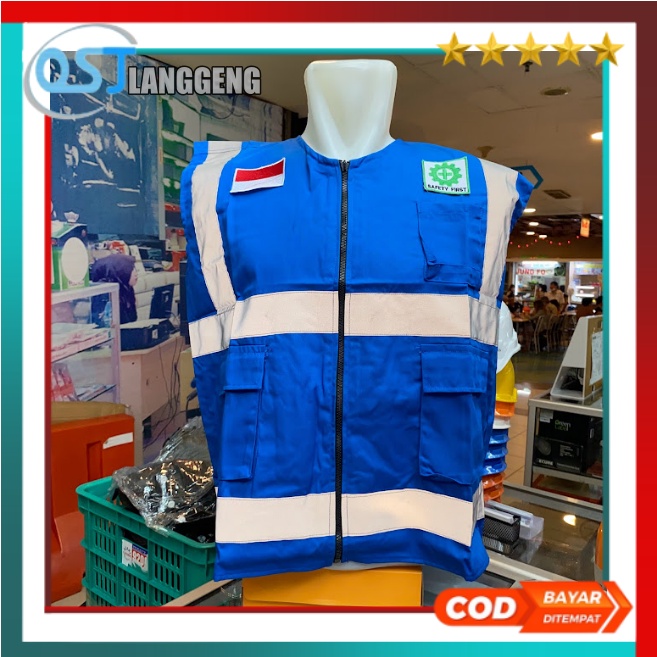 Jual Rompi Safety American Drill Biru Pertamina - Rompi Safety Proyek ...