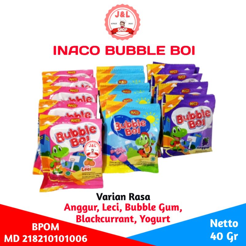 Jual Inaco Bubble Boi Jelly Nata de Coco Sari Kelapa 40 Gram | Shopee ...