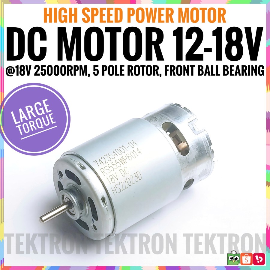 Jual Motor Dc 18V RS 555 RS555 Dinamo 12-18V High Speed Torque Vacuum Bor | Shopee Indonesia