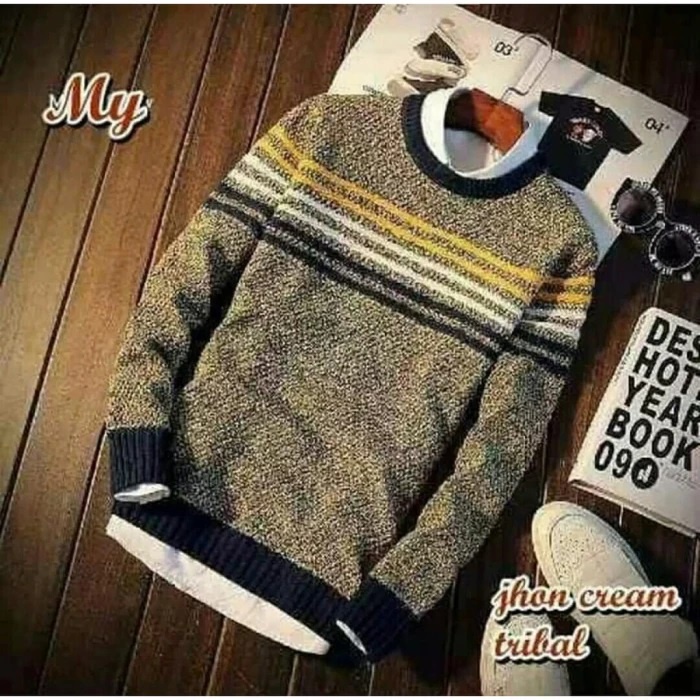 Jual DAMSSHOP - SWEATER PRIA Rajut JHON TRIBAL PREMIUM | Shopee Indonesia
