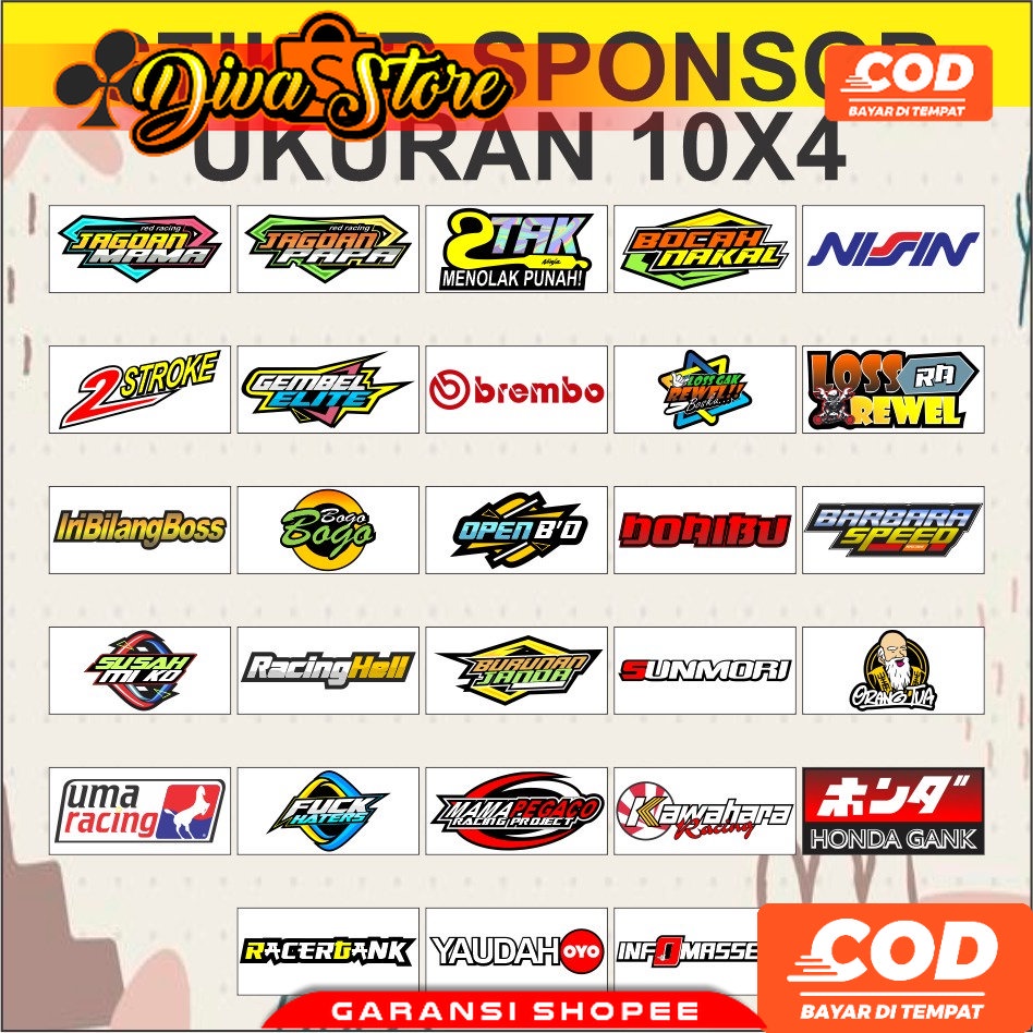 Jual Stiker Racing Sponsor Stiker NYEleneh | Shopee Indonesia