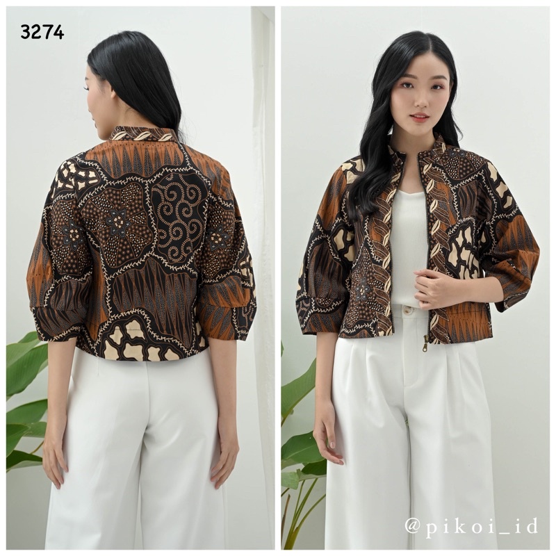 Jual Bomber jaket Batik modern cewek murah / batik kantor wanita ...