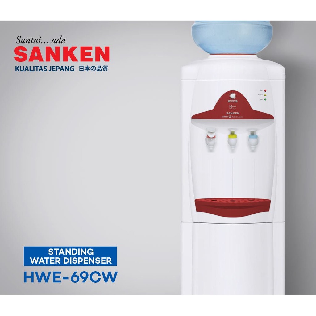 Jual Sanken galon atas 3 kran panas dingin normal HWE-69CW Water ...