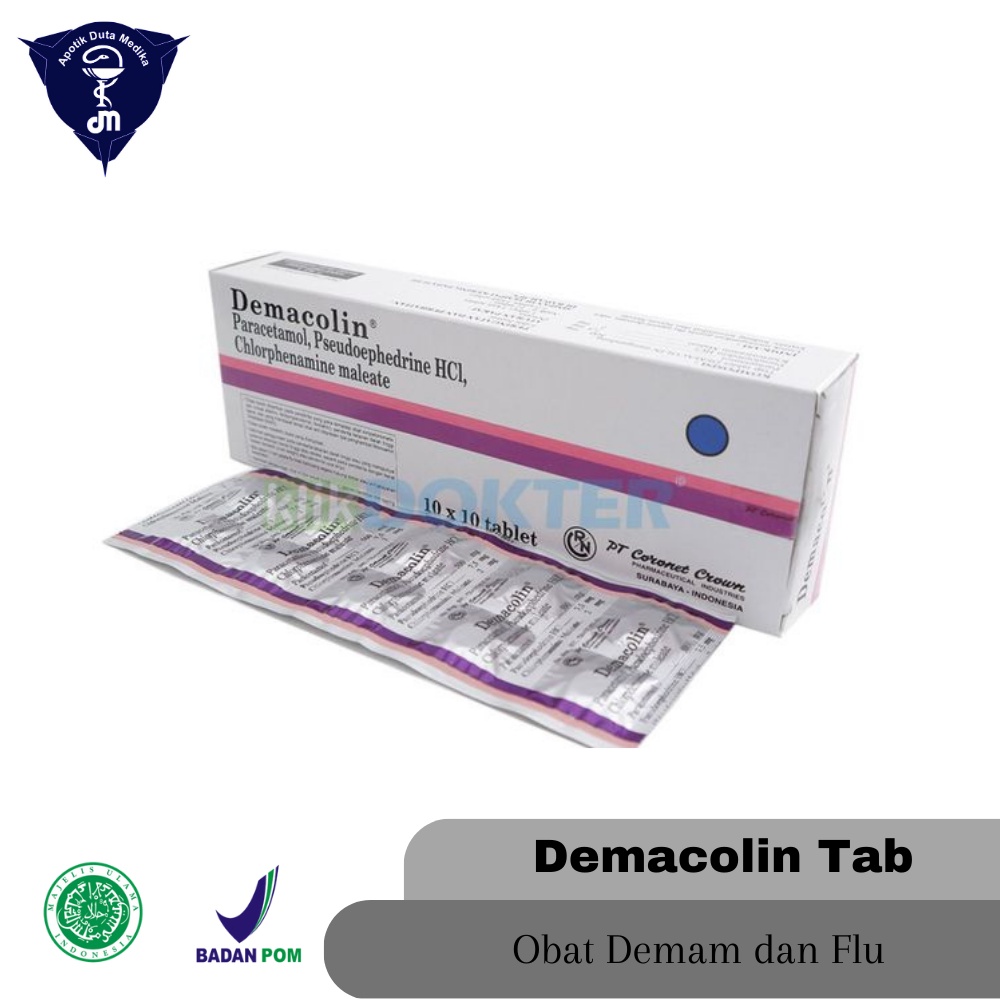 Jual DEMACOLIN 10 TABLET - OBAT DEMAM PILEK DEWASA/DEMAM DEWASA/PILEK ...