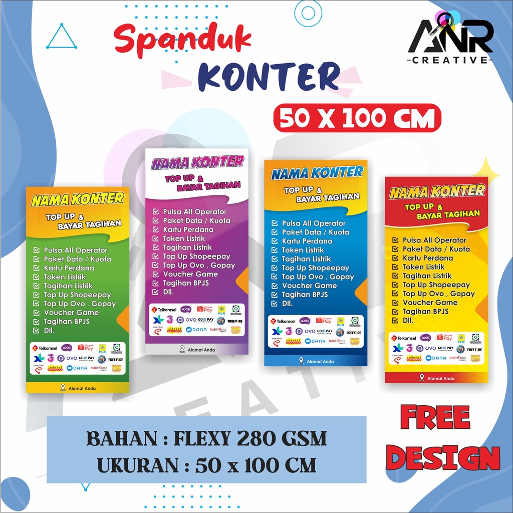 Jual Spanduk Banner Konter / Banner Konter / Aksesoris Konter / Banner Murah / Banner Ukuran 50 ...